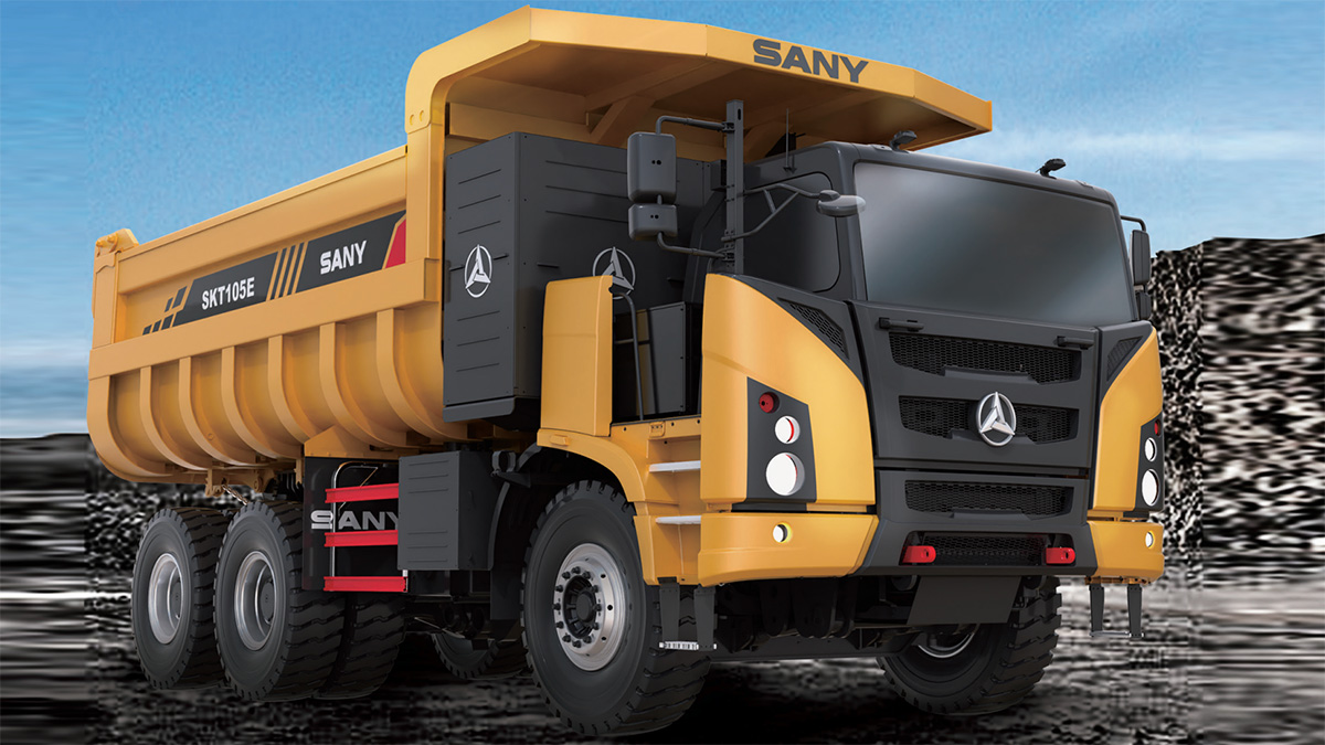 Sany Unveils Electric Dump Truck.. இதுல 70 ஆயிரம் கிலோ உள்ள பொருட்களை ...