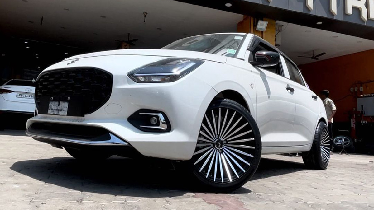 New Maruti Suzuki Swift With Aftermarket Alloy Wheels : கம்மியான ...